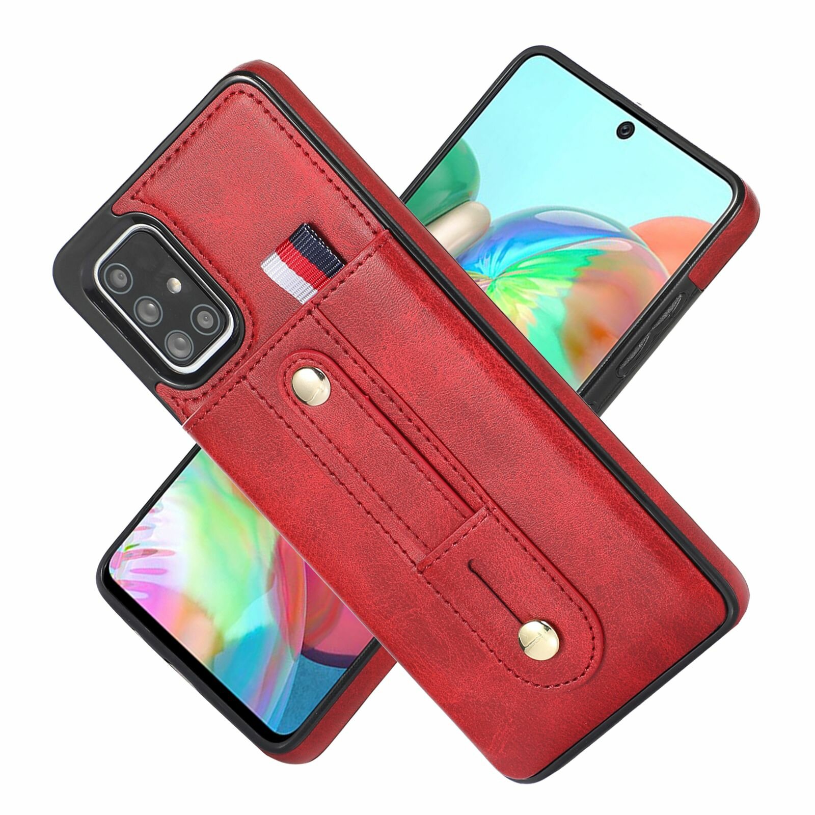 Кожаный чехол MyPads с отделением для карт для Samsung Galaxy A51 4G (Самсунг Галакси А51 4G)