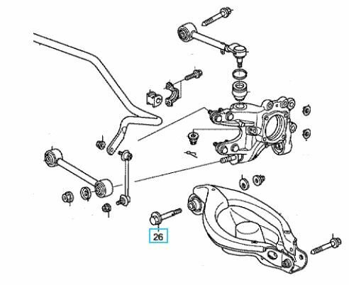 Болт B, регулировка нижнего рычага (Оригинал)