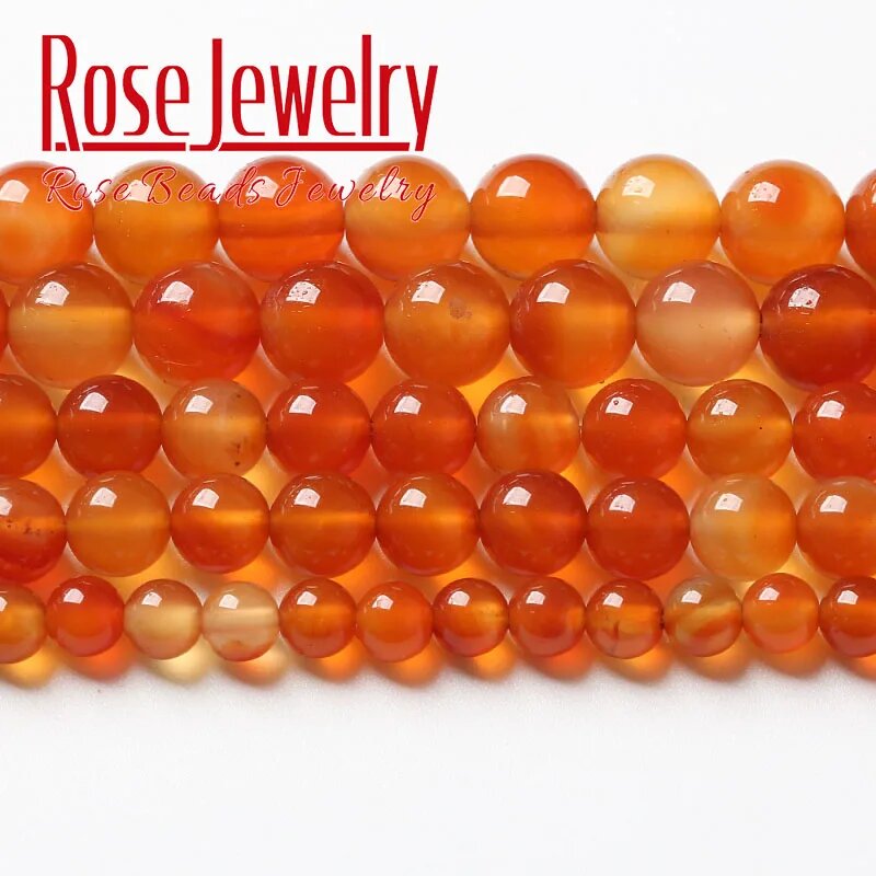 Бусины из красного агата и сердолика Rose and Beads 4-12 мм 6mm 63pcs beads