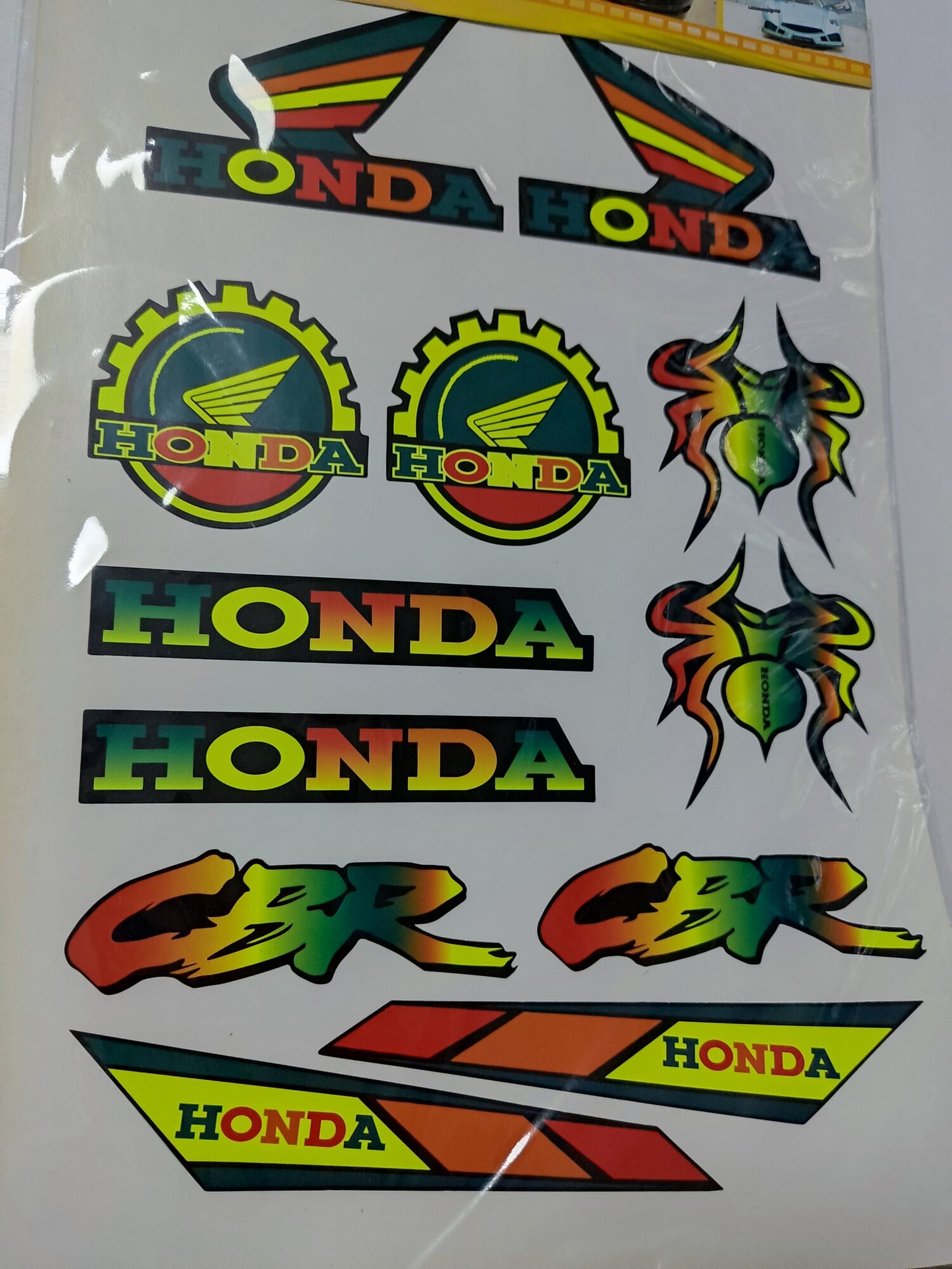 Набор наклеек "Honda" для разных авто и мототехники, водонепроницаемость, 28 см х 2 см, 12 штук