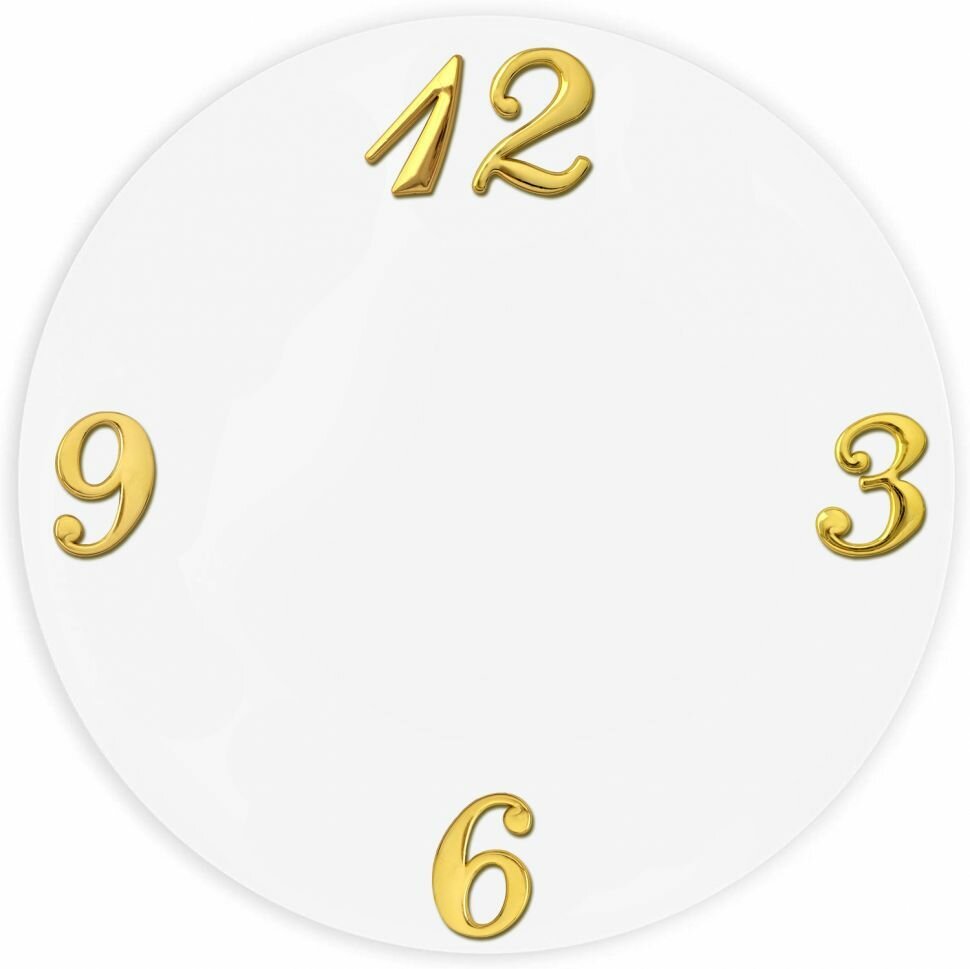 Заготовка для часов. Цифры для часов, арабские 3/6/9/12, 4,2см золотые EPOXYMASTER