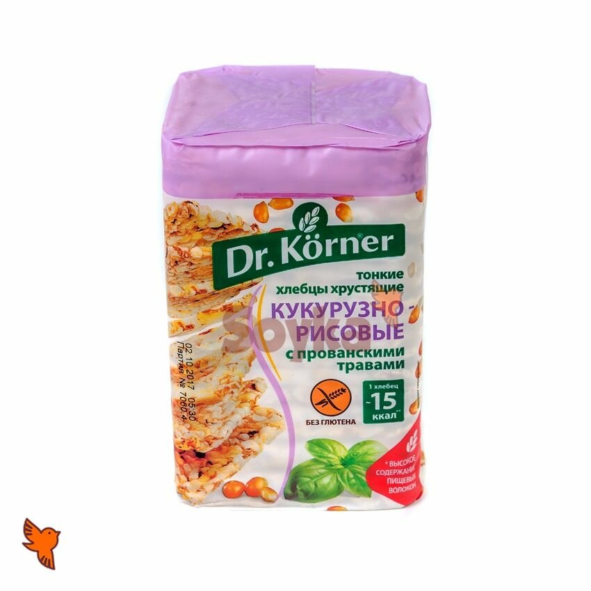 Хлебцы кукурузно-рисовые с прованскими травами Dr. Korner, 100г