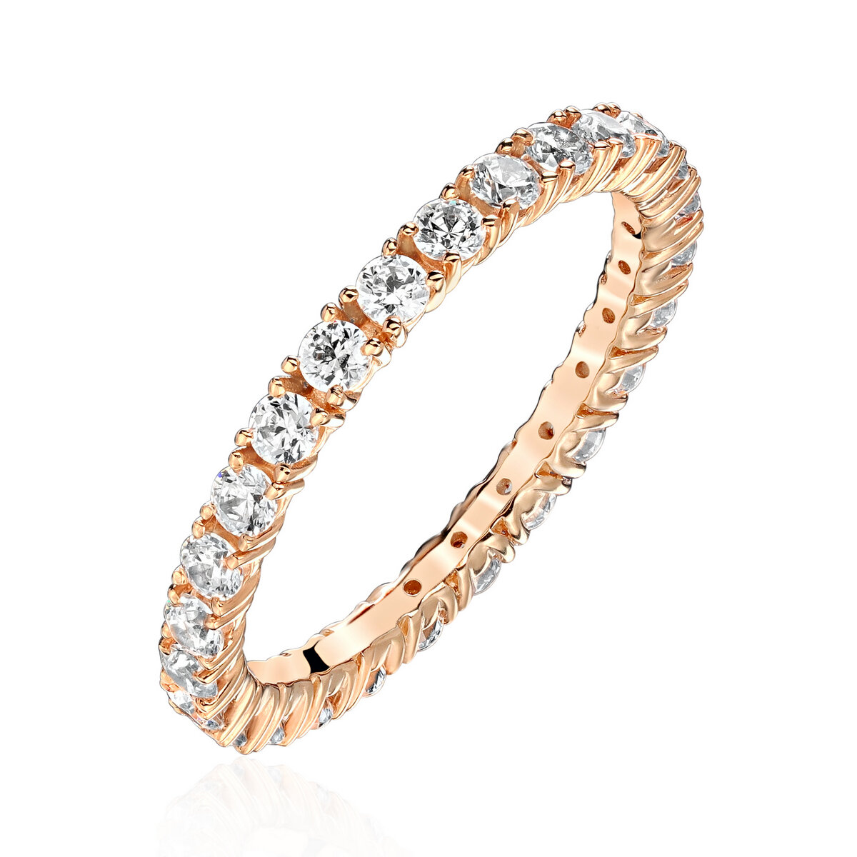 Кольцо, красное золото, 585 проба, фианит