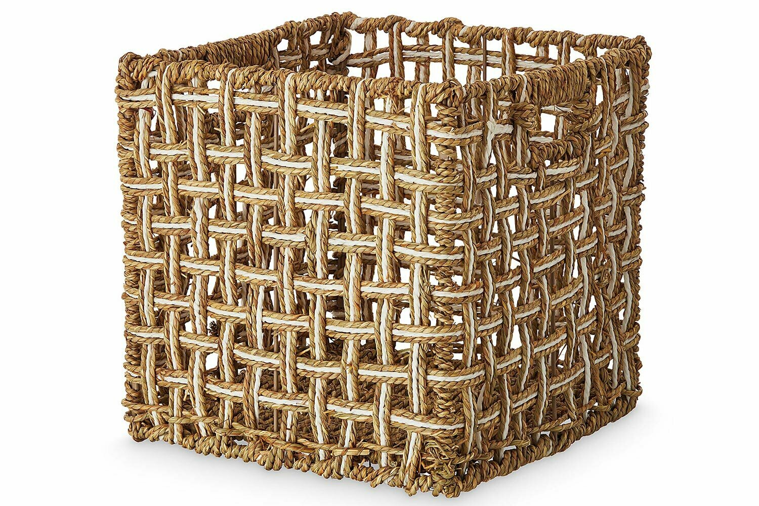 606833 Корзина с ручками 30×30×30 см для хранения вещей дома, в квартире и на лестнице