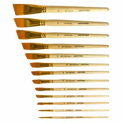 Кисти синтетика "Mr.Painter" SBA 206-04 плоская со скосом 5 шт короткая ручка №04