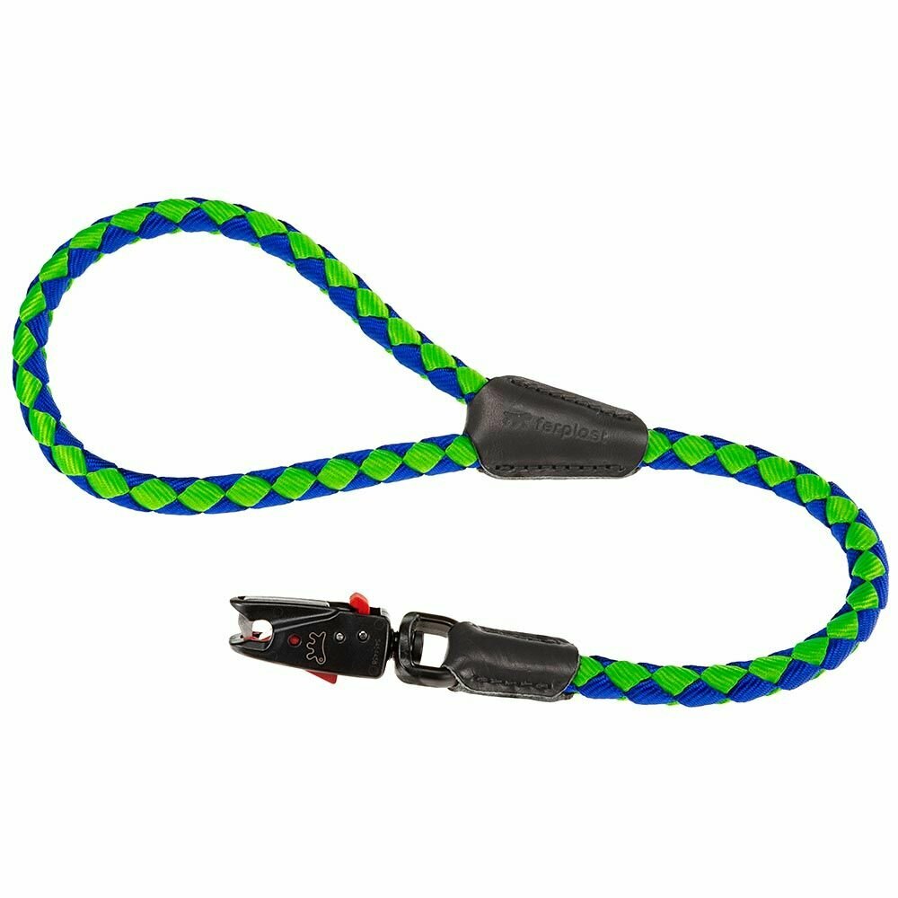 Поводок-водилка для собак Ferplast TWIST MATIC GM12/60 с магнитным карабином, зеленый с синим, 60 см