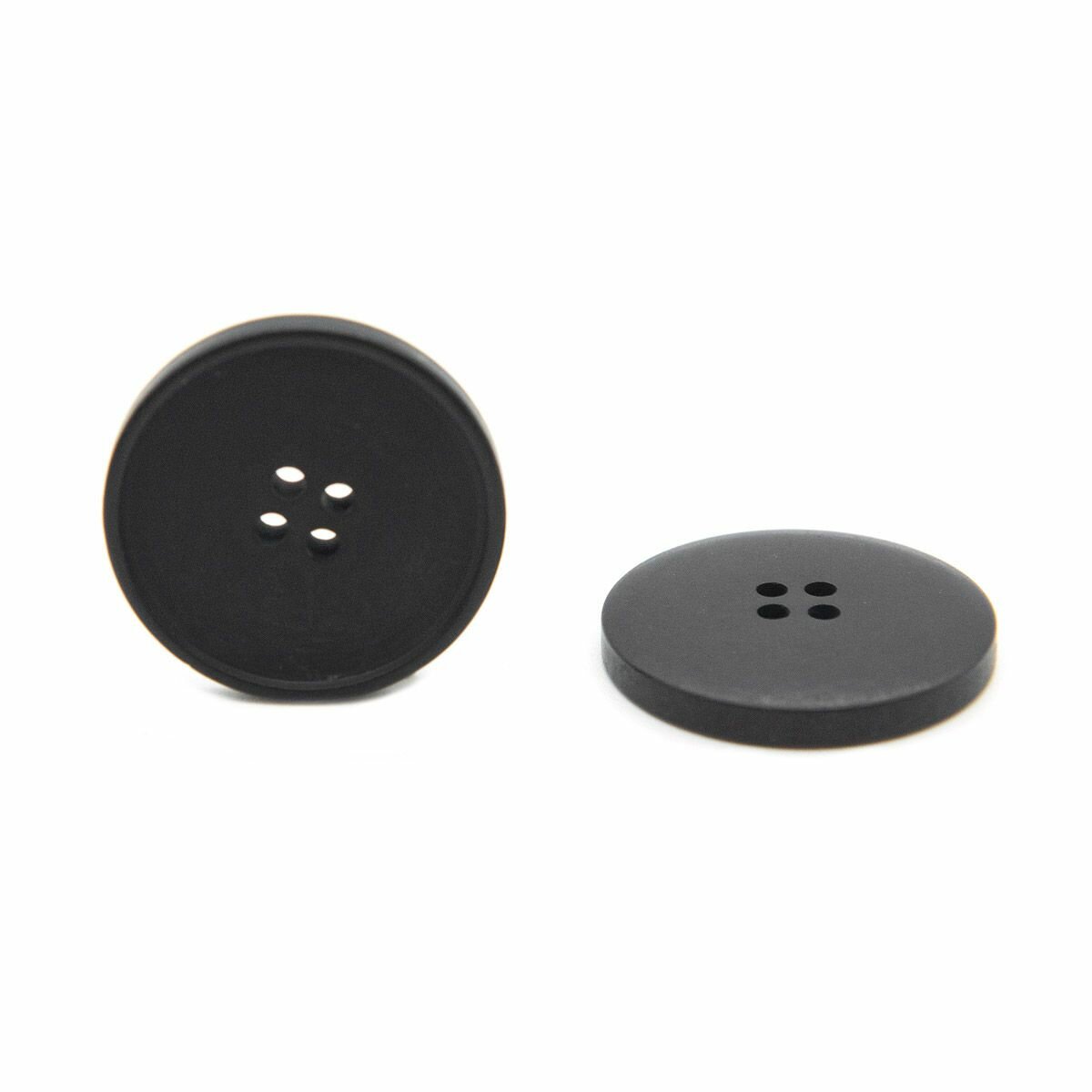 NE56 Пуговица 40L (25мм) 4 прокола, пластик (Black (черный)). 6шт/упак