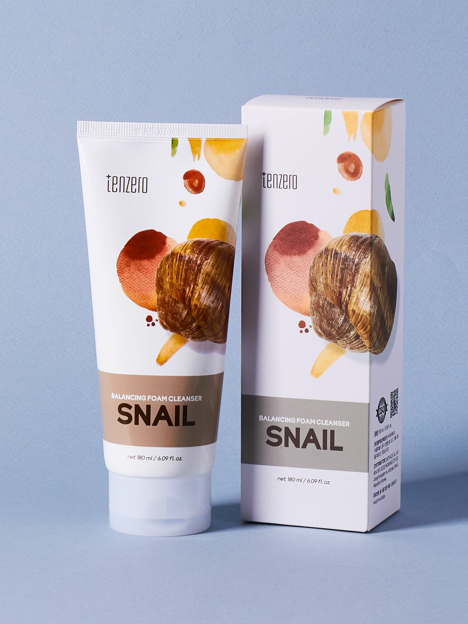 TENZERO Очищающая пенка для лица с муцином улитки 180мл Balancing Foam Cleanser Snail