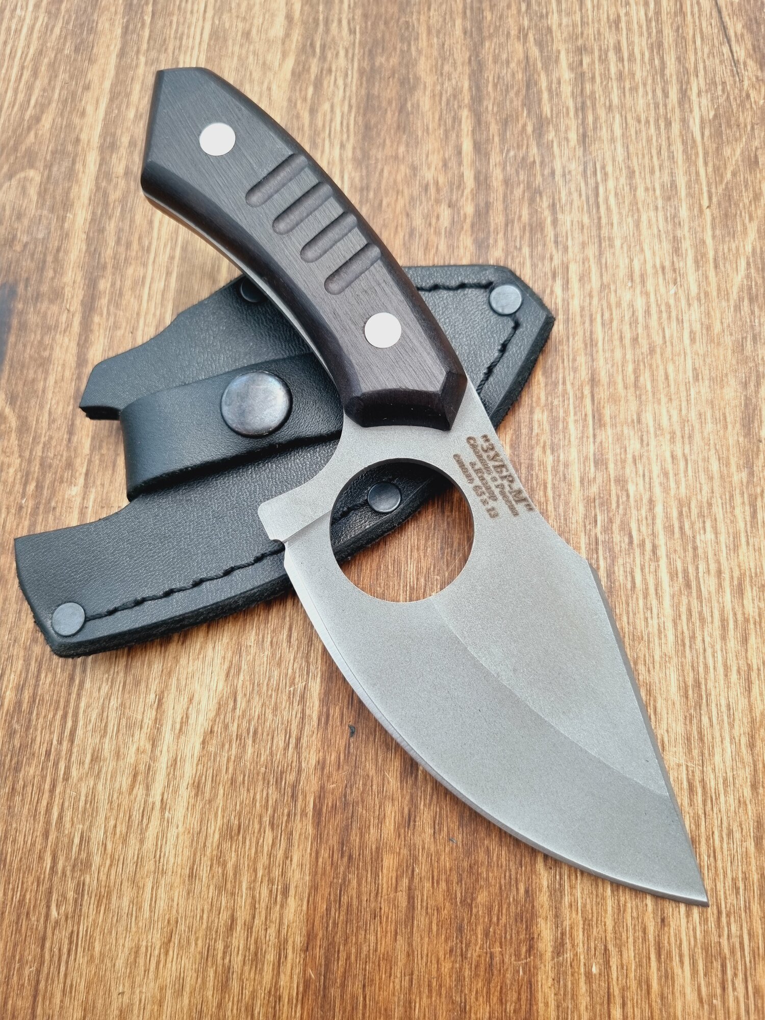 Туристический нож "Зубр-М", нержавеющая сталь 65Х13, рукоять из граба