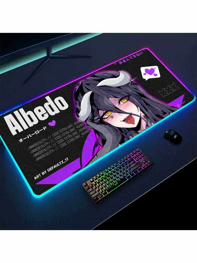 Игровой коврик Overlord Albedo, для мыши, с RGB-подсветкой, 90 см x 40 см