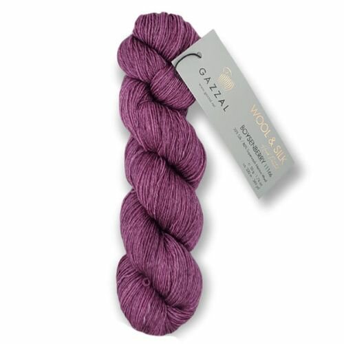 Пряжа Gazzal Wool&Silk 11166 ягодный (50г/330м, упаковка 5 мотков)