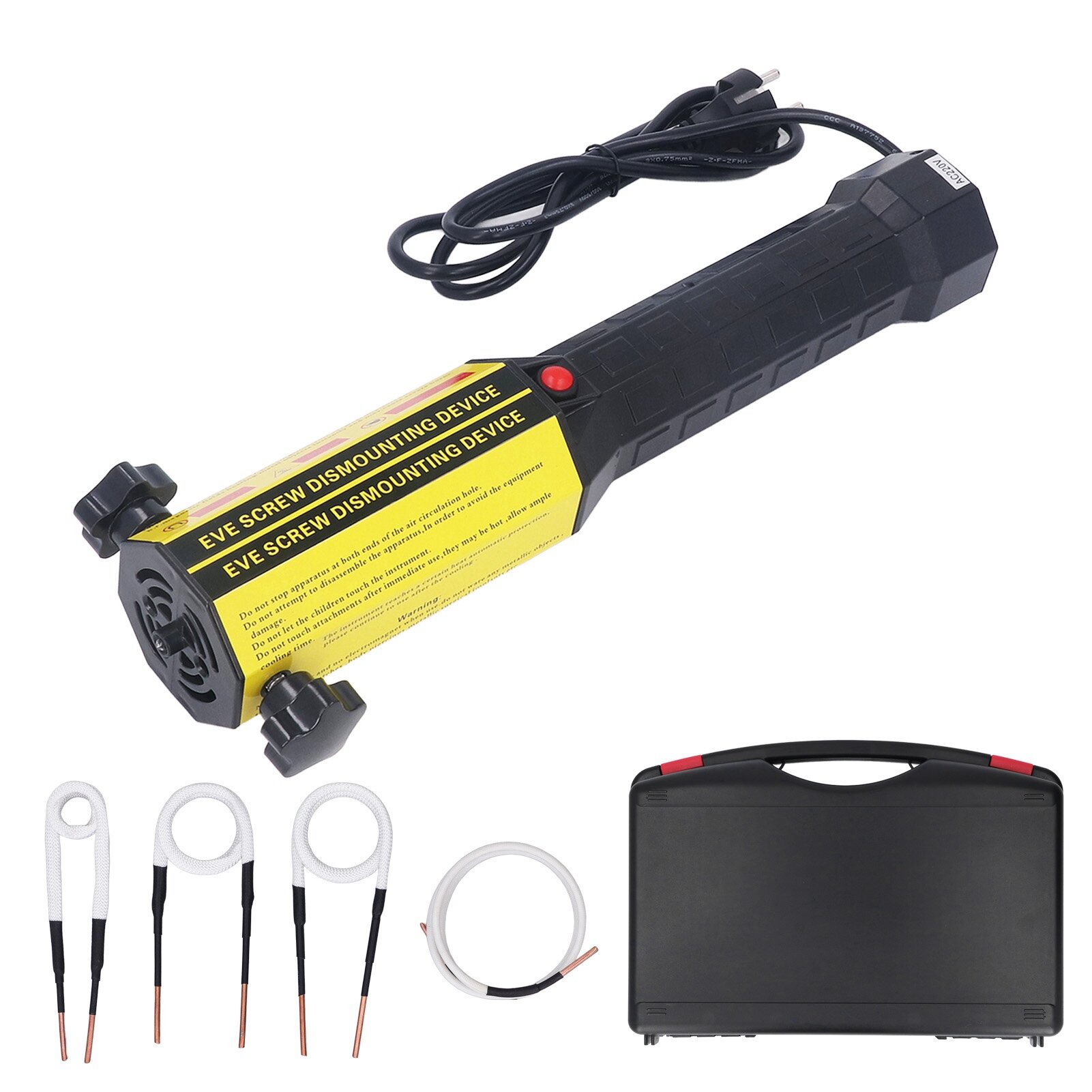 Индукционный нагреватель 1200W, ручной, для ржавых болтов, с 4 катушками