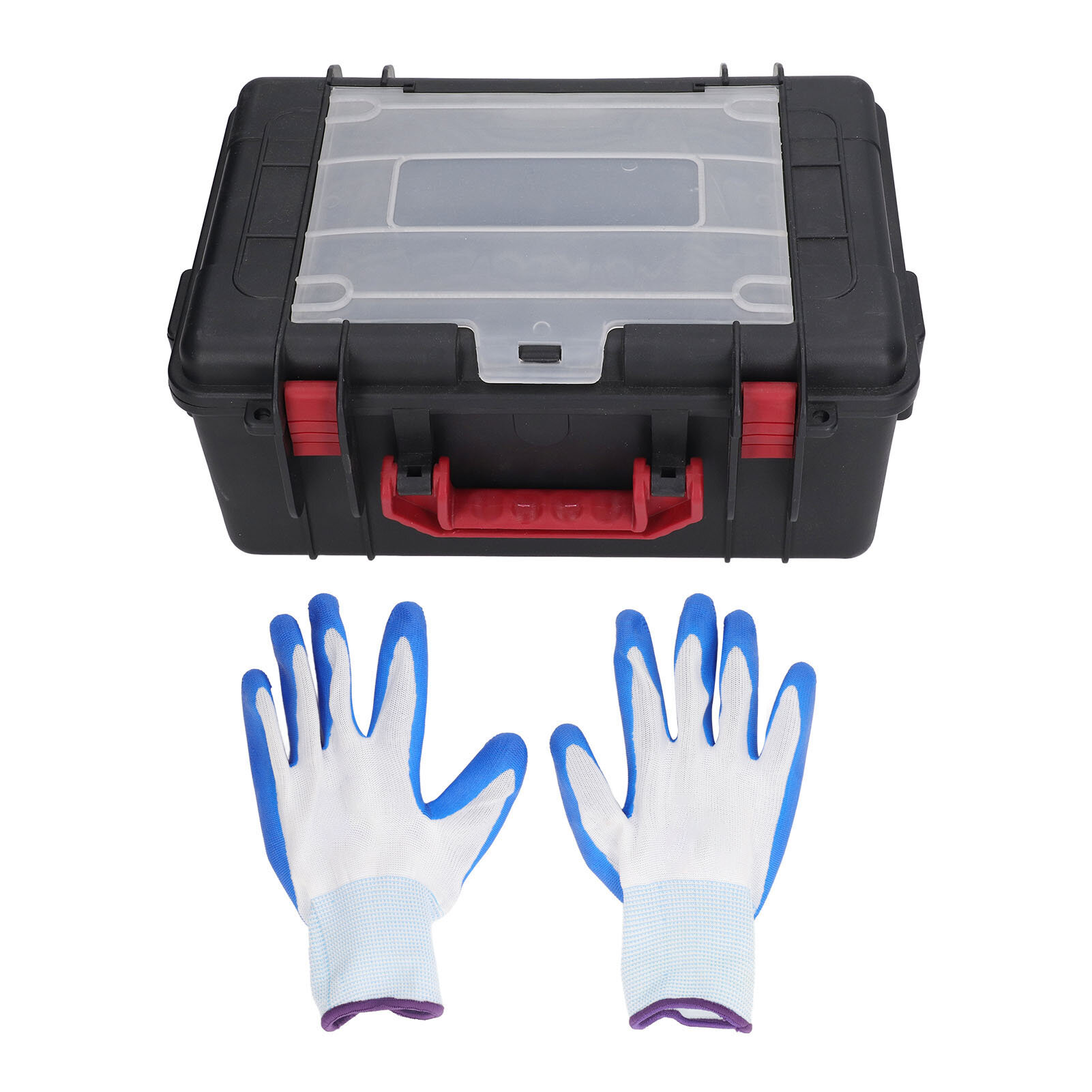 Черный многофункциональный пластиковый ящик для инструментов и инструментов, портативный, для организации хранения деталей.