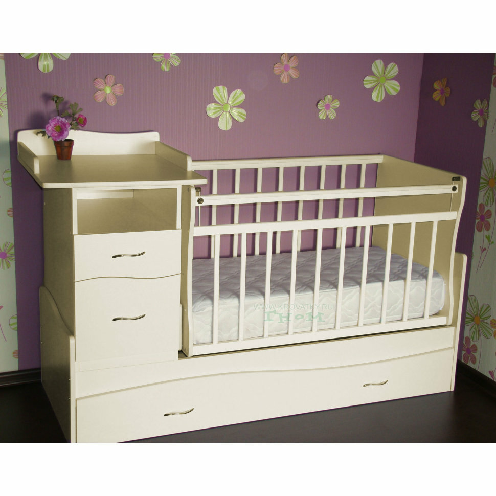 Кровать-трансформер маятник Островок уюта Чунга-Чанга Слоновая кость