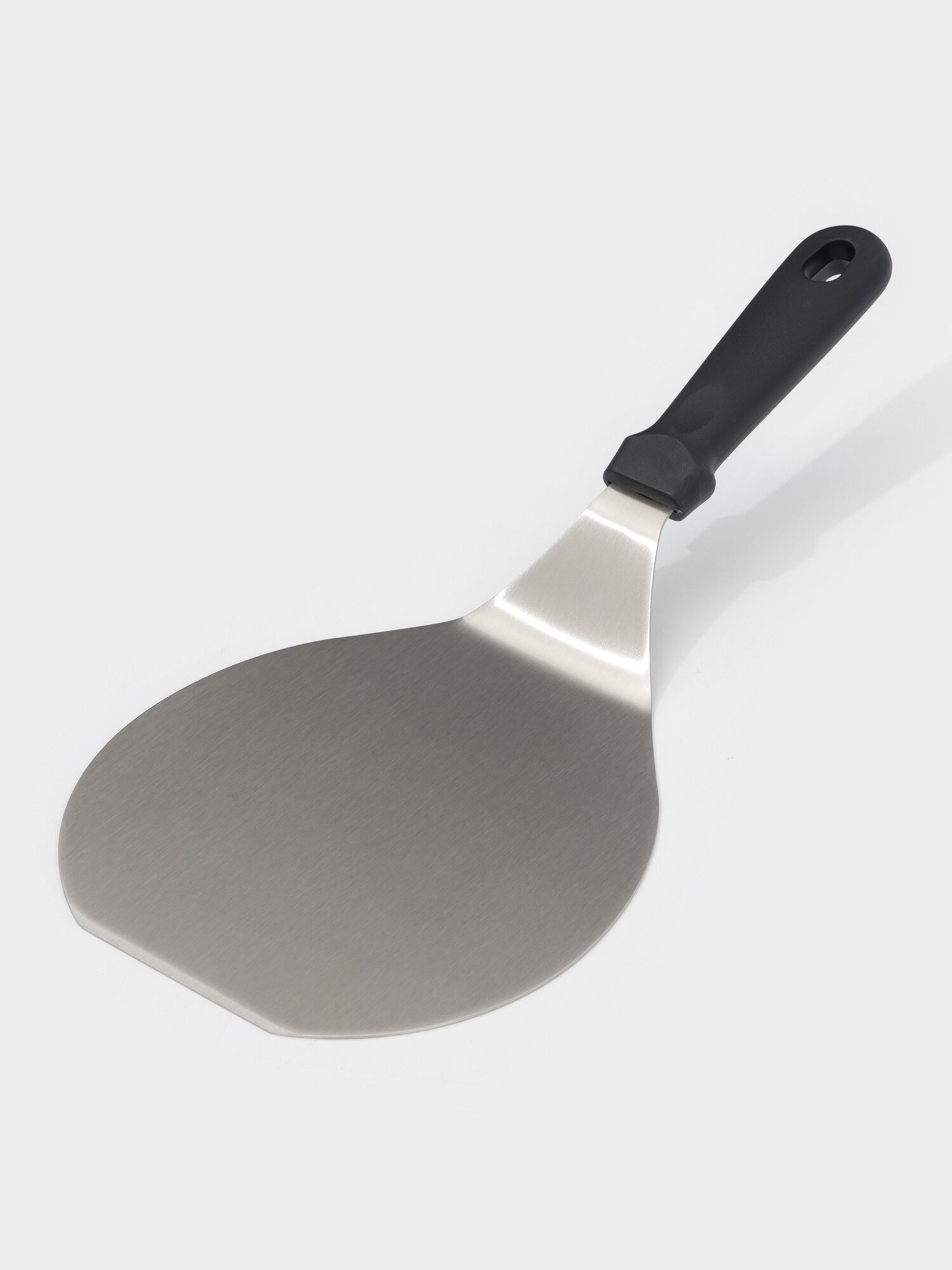 Лопатка для пиццы и коржей Доляна, 33.5×16.5 см, нержавеющая сталь, чёрная