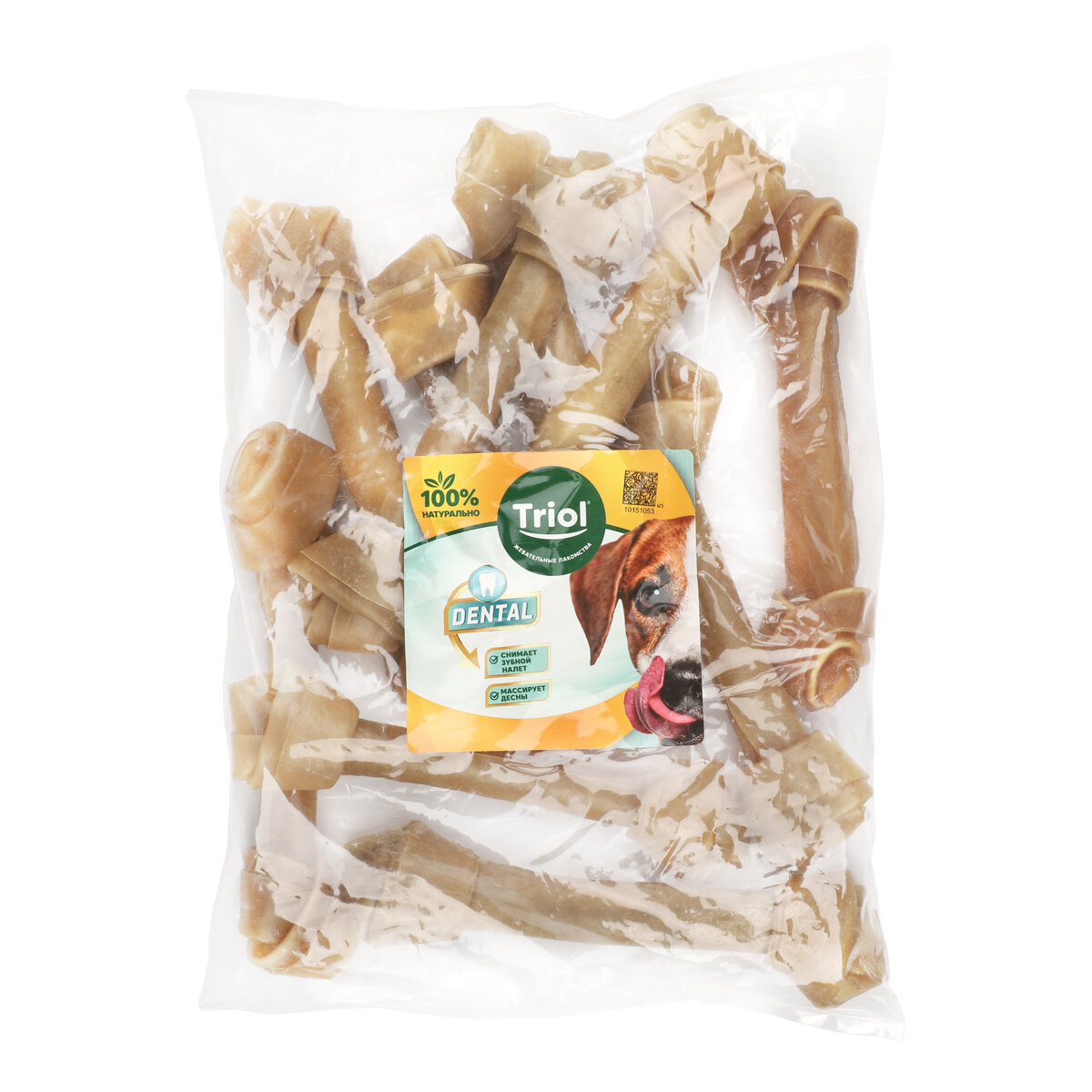 Лакомство для собак Кости жевательные узловые, 20см (пакет 10шт.), серия DENTAL, Triol 10151053