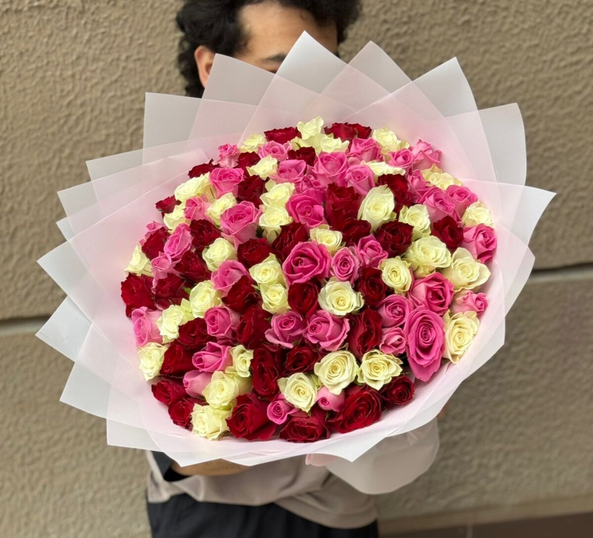 Букет из 101 розы микс Моя радость