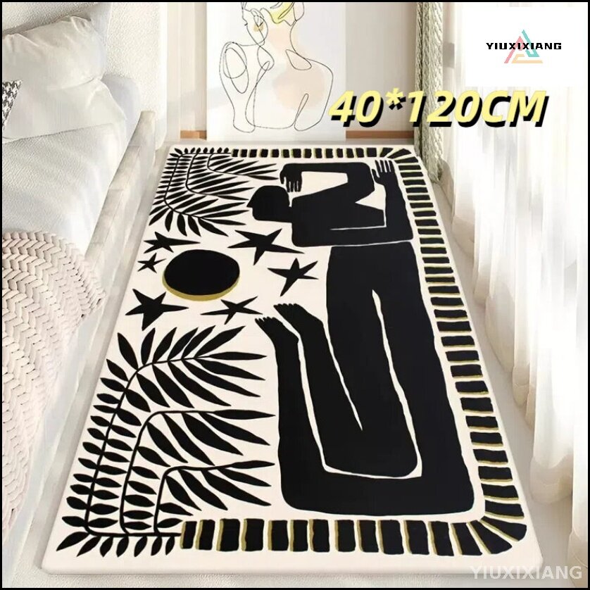 Эксклюзивный флокированный ковер 40x120cm в стиле древнего Египта с абстрактным принтом и противоскользящим покрытием