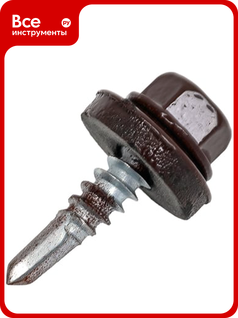 Саморез КРС Госкреп М RAL8017 4,8x19 (100 шт.) (тк=16), резиновый, результате чего