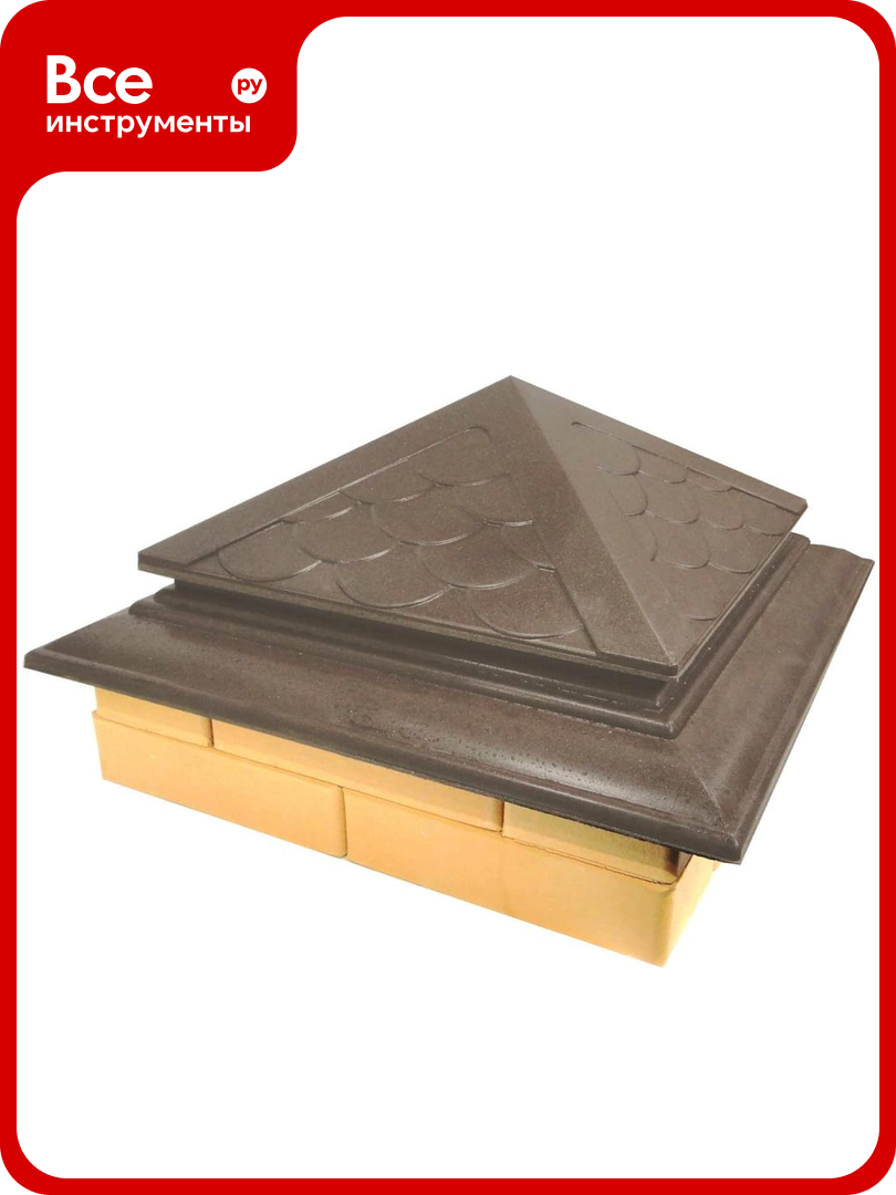 Колпак на столб забора ООО ТК "Титан" Тетто Элит Чешуя (513x385 мм; шоколад) 535621ЧШЭ