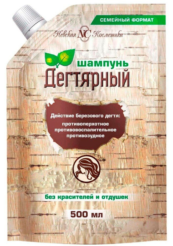Невская косметика шампунь для волос дегтярный 500 мл/дой-пакет