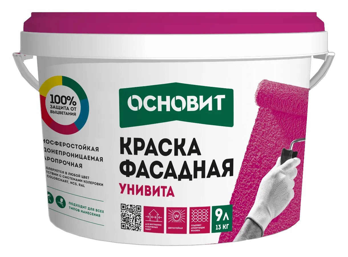 Силикатная фасадная краска Основит унивита CSt92 база А (13 кг)