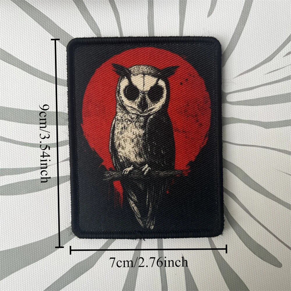 Сова под кровью, луной, нашивка с принтом на крючках и петлях, тактический значок морской пехоты, военный рюкзак, декоративная наклейка
