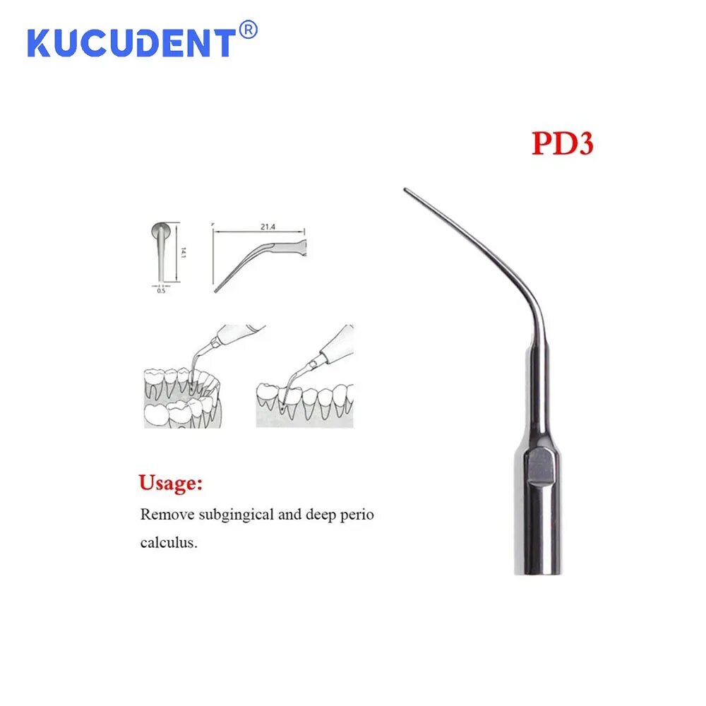 Стоматологические ультразвуковые насадки для пьезоскалера Periodontics Endo G GD P PD, 5 шт. PD3