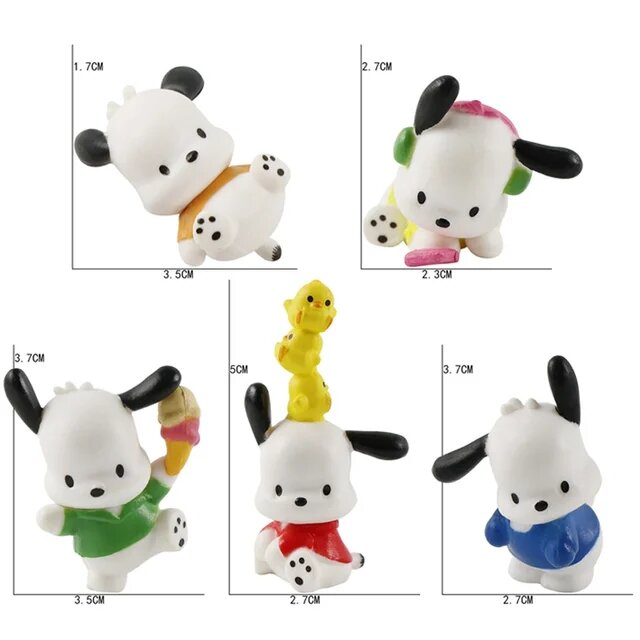 Новый набор из 5 мини-кукол высотой 3 см, в который входят Hello Kitty, Kuromi и Melody; модели для украшения тортов, настольные игрушки и украшения для автомобилей.