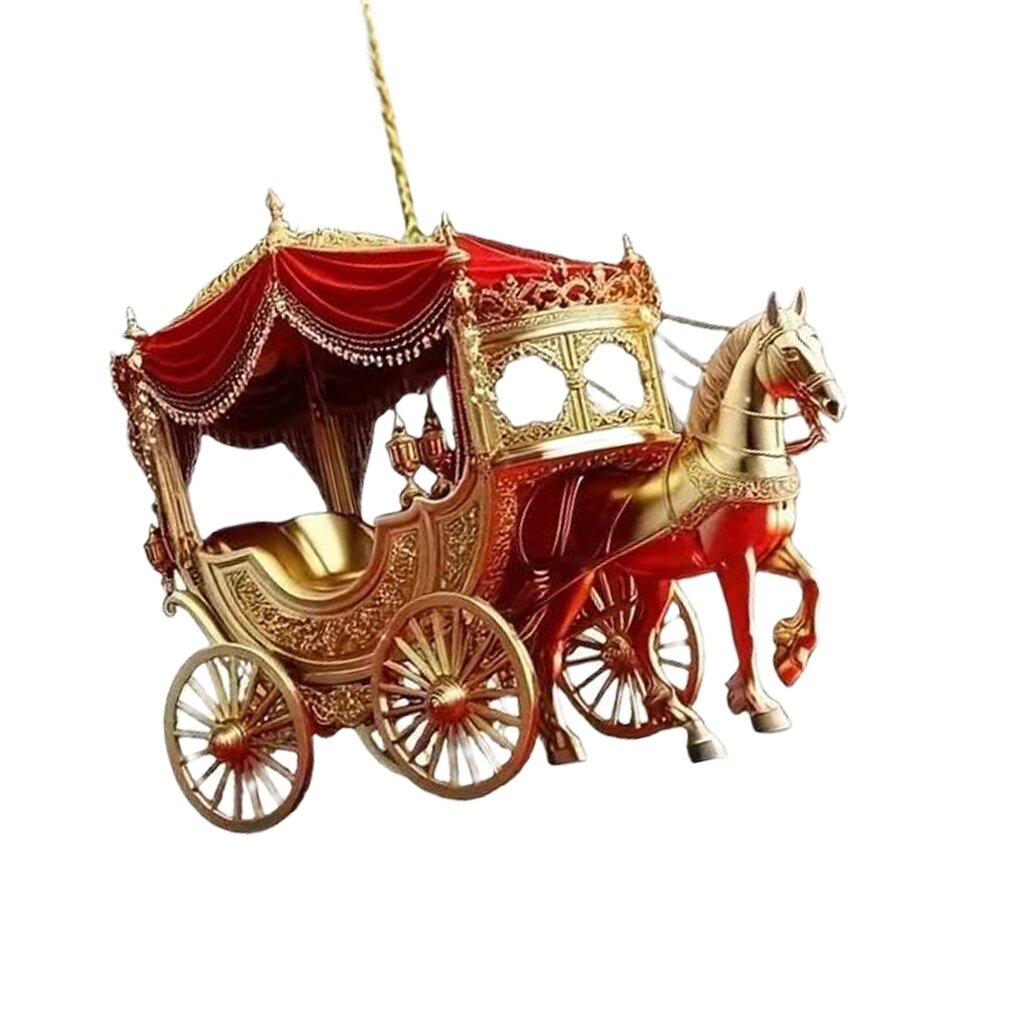 Акриловые Рождественские Украшения Для Кареты С Лошадьми, Украшения Для Саней, Елка, Подвешенная для Елки и Домов Отдыха, Зимние Декоры