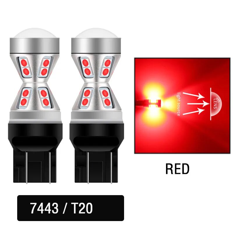 Светодиодные лампы Canbus W21/5W 580 7443 T20 для Subaru Legacy 2005-2014 Forester 2003-2016 Impreza Outback XV BRZ, 2 шт.