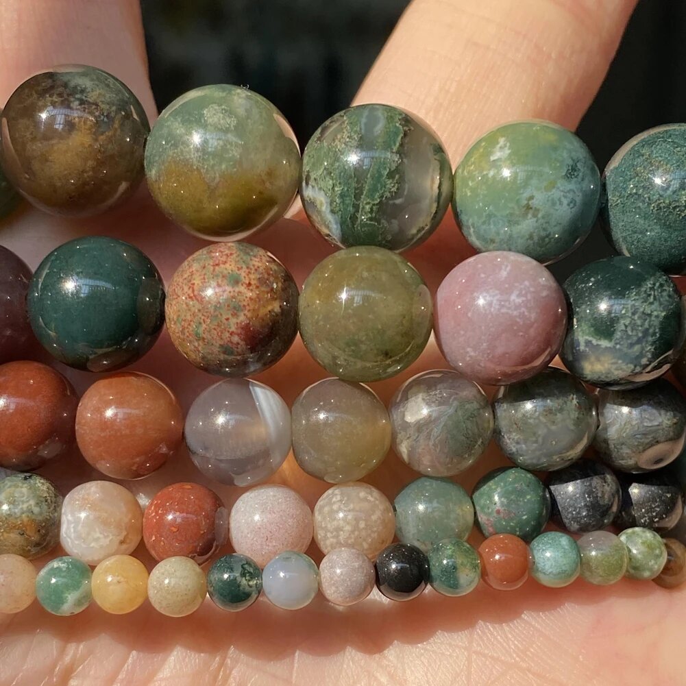 Бусины из натурального камня fascinante viento 4-10 мм Изумрудный, 6mm Approx 61pcs, Indian Agate