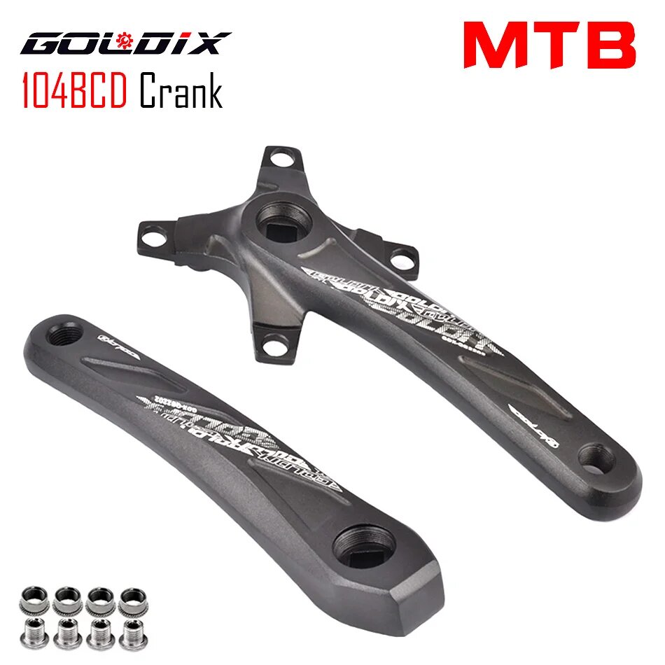 GOLDIX Шатун MTB Алюминий Черный 165 мм 104 BCD 32-42T 165mm, Crank