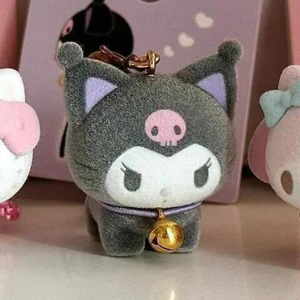 Новый плюшевый кулон Sanrio с изображением Куроми, Синнаморолл, Почакко и милой девочки в мультяшном стиле, брелок-колокольчик для детского рюкзака.