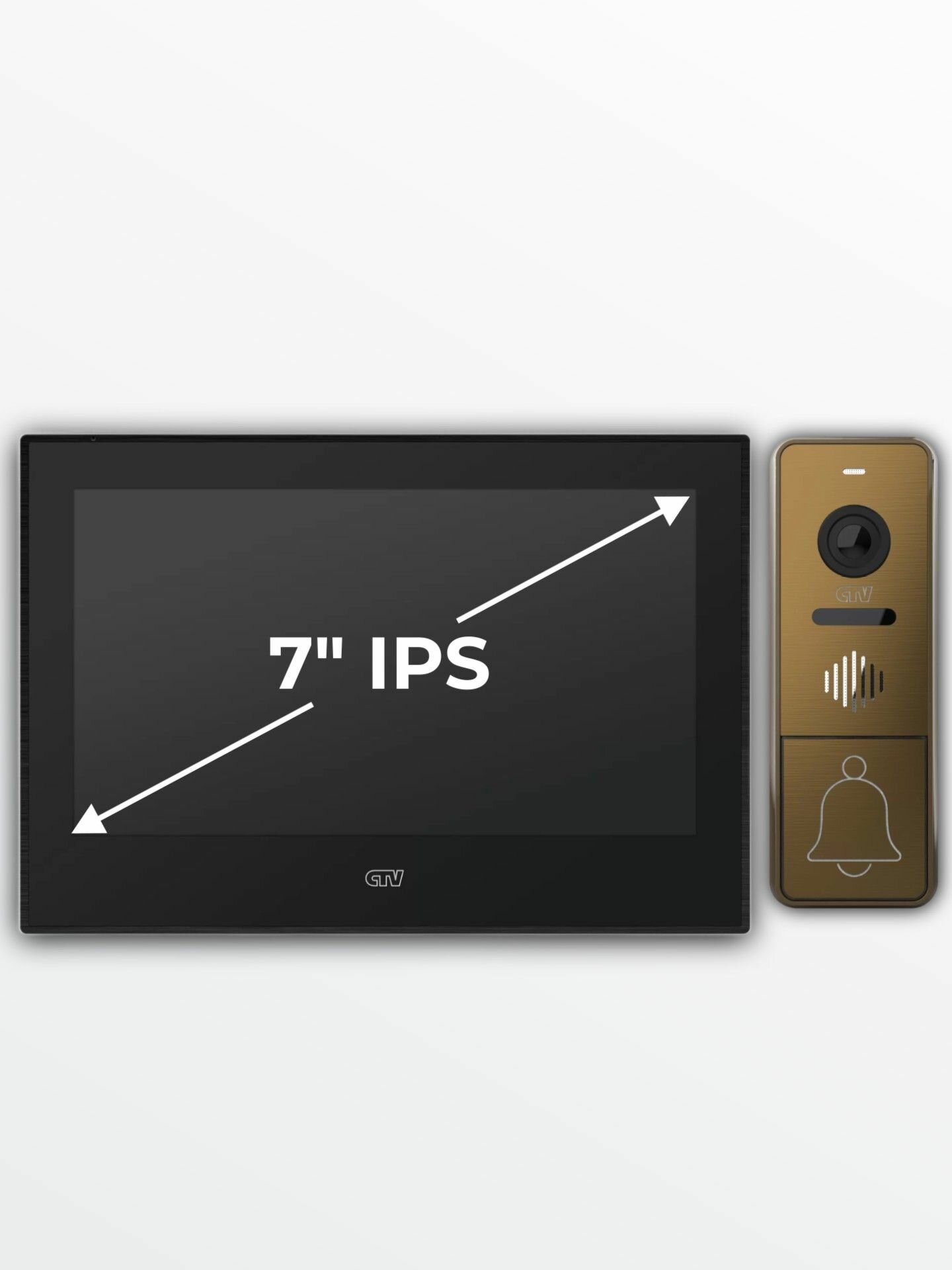 Комплект WiFi видеодомофон для квартиры: монитор 7" CTV-M5704AI (B) + вызывная панель CTV-D4005 (Br), для дома или офиса, управление со смартфона, AI-функции, подключение к подъездному домофону