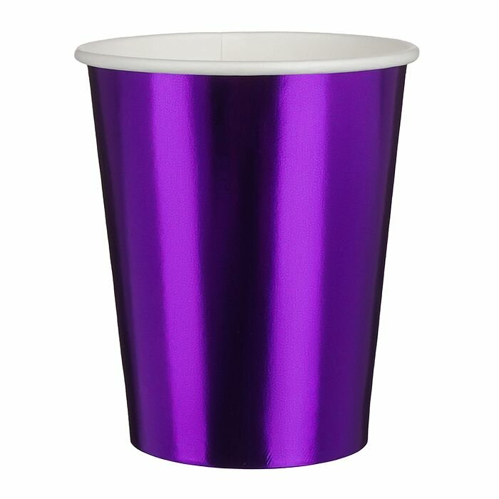 Стаканы Волна веселья 250 мл, фиолетовый, металлик, 6 шт