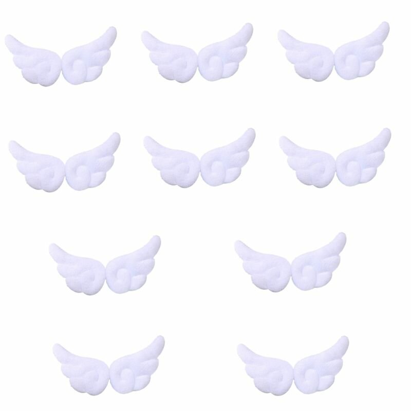 10 пар, заколка для волос с крыльями маленького ангела-белый