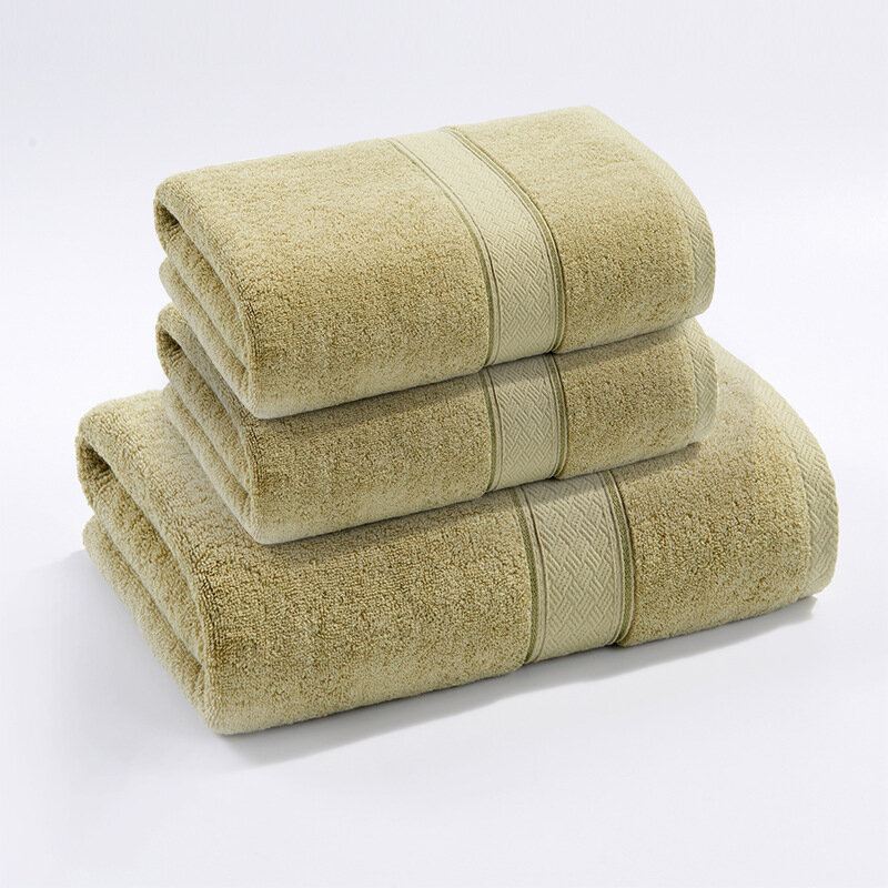 Новый комплект больших полотенец для взрослых, 100% хлопок, утолщенные, унисекс.