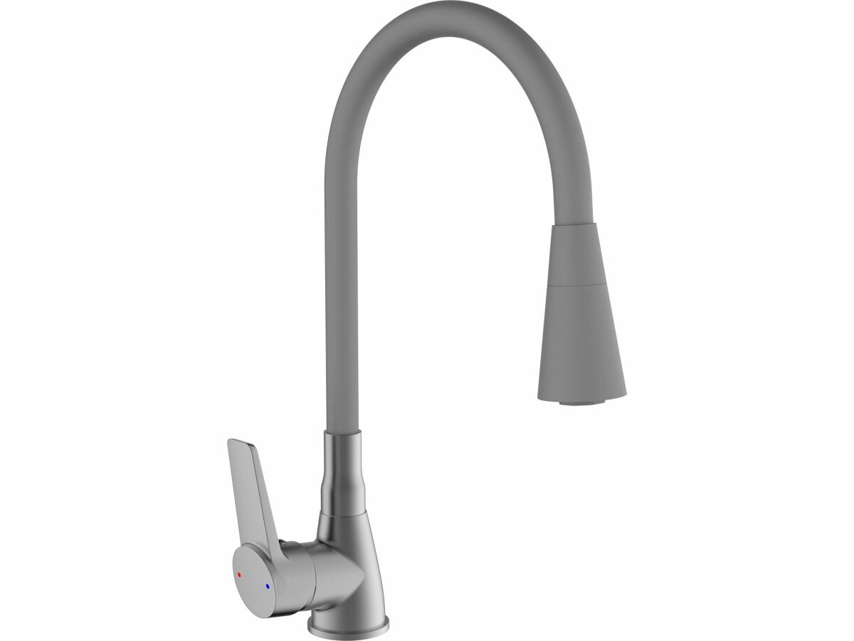 Смеситель для кухни ECONOCE серия 570, с поворотным изливом графит (EC0574BL)
