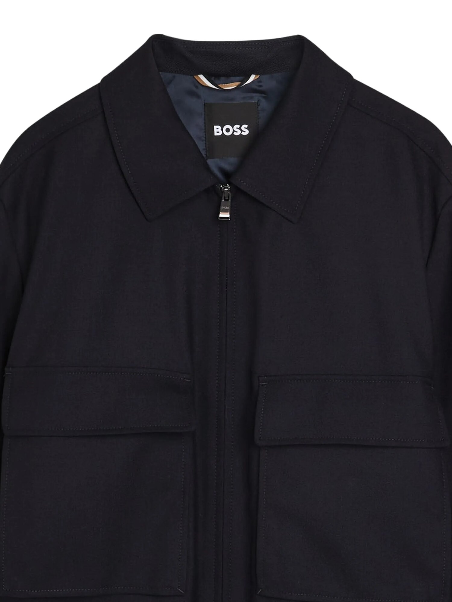 Куртка BOSS Patch pocket zip jacket, размер 52, blue — фото 1
