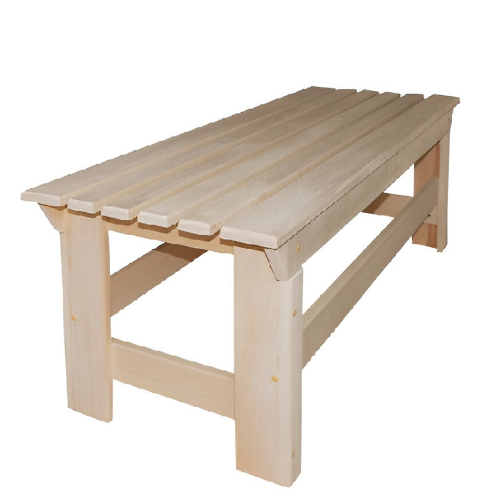Лавка прямоугольная, Липа, для бани и сауны, натуральный цвет, 400х440х1000 мм, дерево