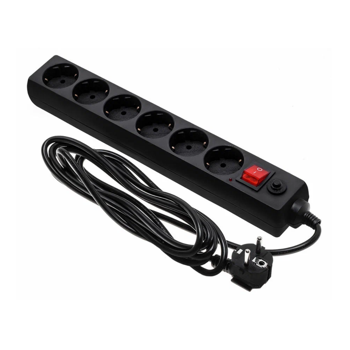 Сетевой фильтр Buro 600SH-16-3-B черный, длина 3 м, нагрузка 3500Вт, 16А, 6 розеток