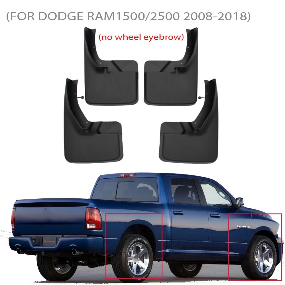 Для Dodge RAM 1500 2500 3500 брызговики на крыло брызговик автомобильные аксессуары автостайлинг брызговики спереди и сзади 4 шт. 08-18 RAM