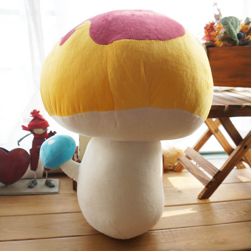 Плюшевая подушка-гриб с ножками, плюшевая игрушка-гриб, милая подушка-мультяшный овощ, синий тонкий гриб.