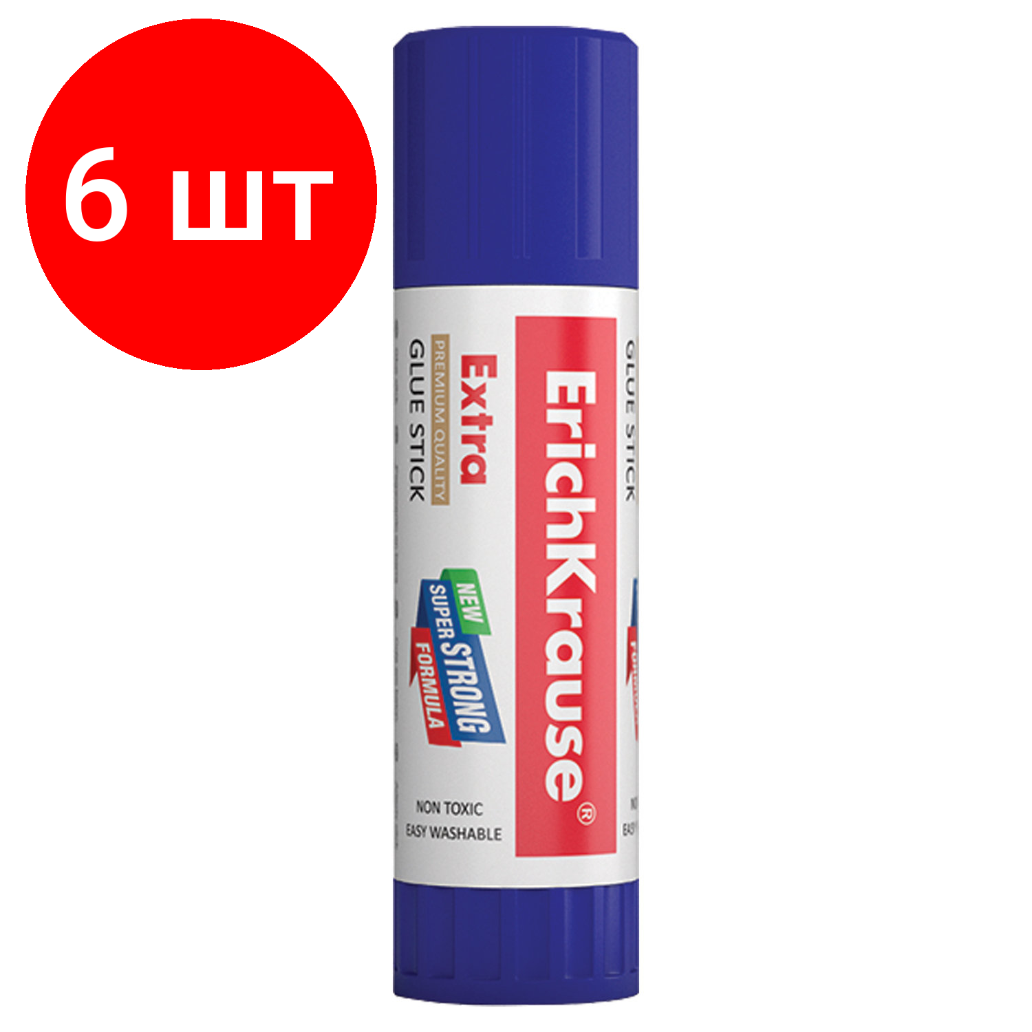 Комплект 6 шт, Клей-карандаш ERICH KRAUSE, 36 г, 14443