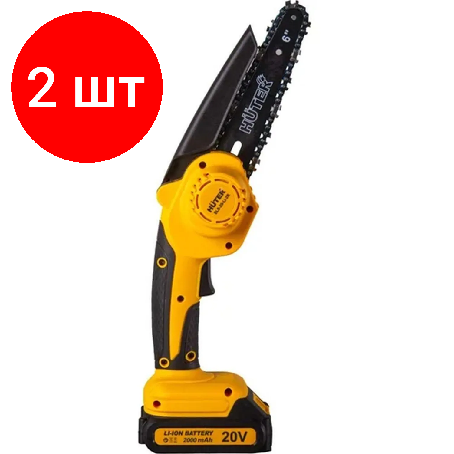 Комплект 2 штук, Пила цепная Электропила аккумуляторная мини Huter ELS-20Li (70/10/22)