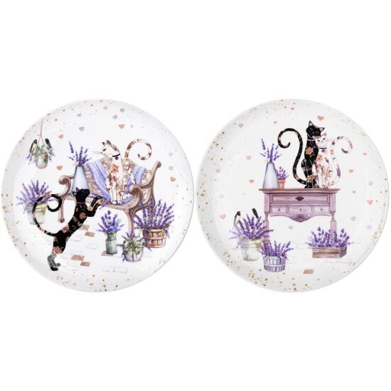 Набор тарелок закусочных Lefard "лавандовые коты" 2 шт. 20,5х2 см 425-166