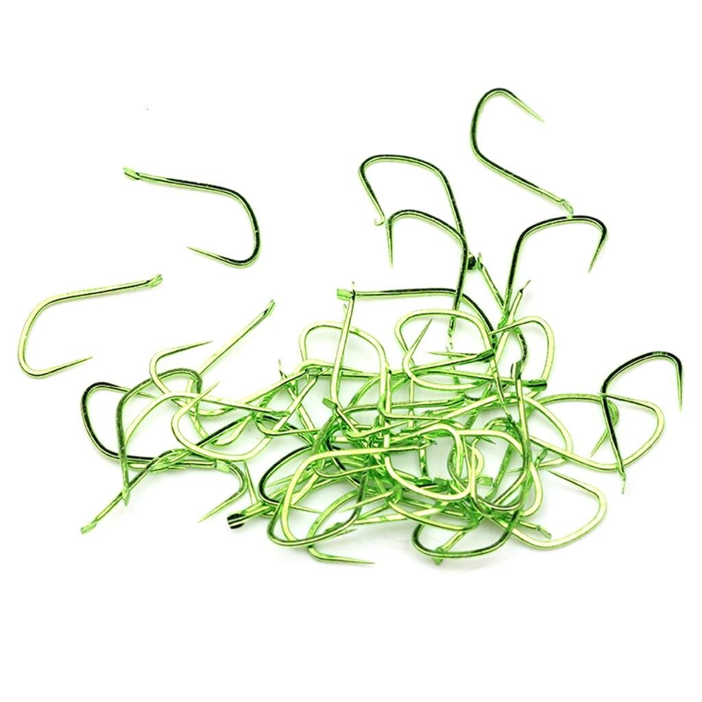 50шт Рыболовный крючок без зазубрин Крючок для завязывания нахлыста Крючок с длинным хвостовиком Держатель клювовых приманок Крючок для пресноводной и морской рыбалки