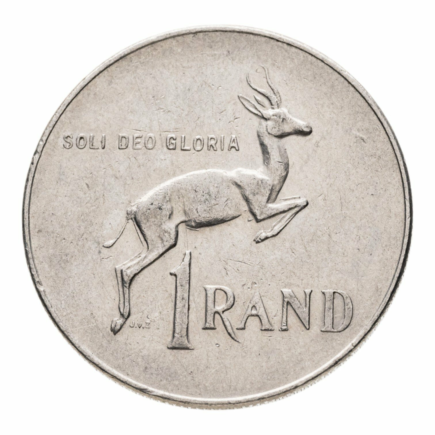 ЮАР 1 ранд рэнд, rand 1977, Никель, в сохранности XF