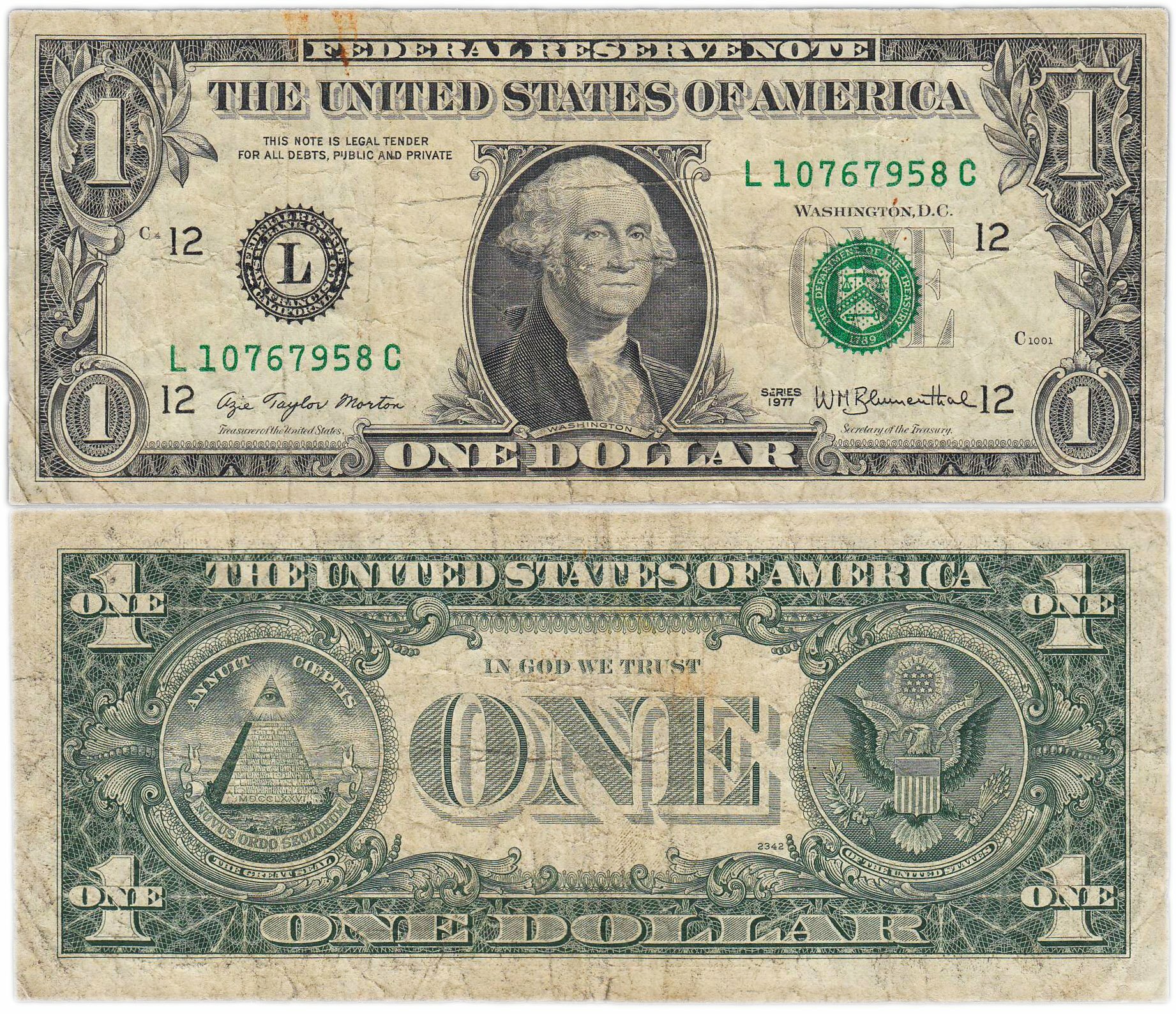 США 1 доллар 1977 L-Сан Франциско